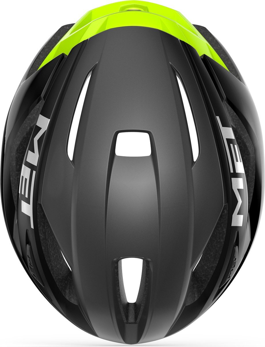 MET Strale Race Fietshelm Zwart/Fluo Geel