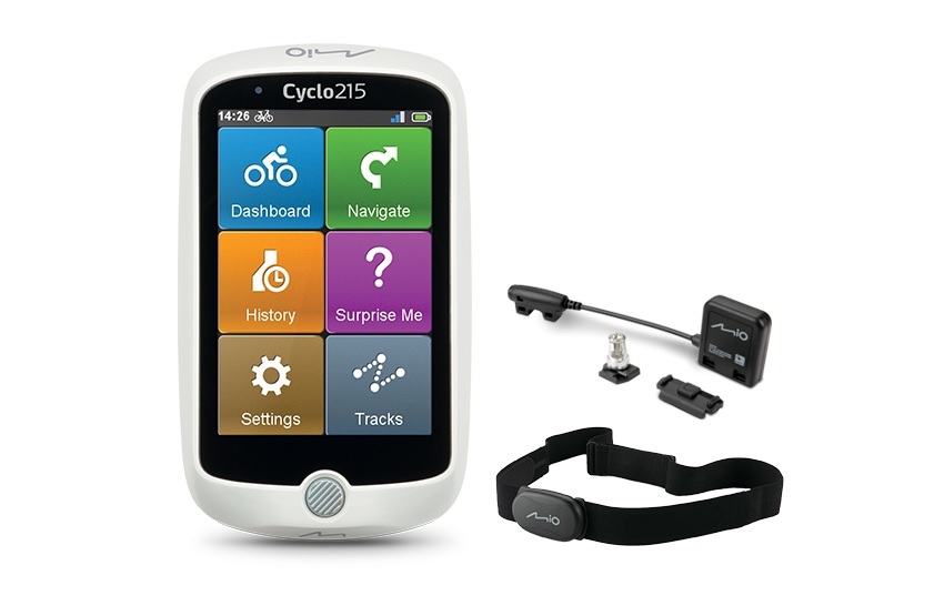 Mio Cyclo 215HC GPS Fietscomputer Europa inclusief Sensoren