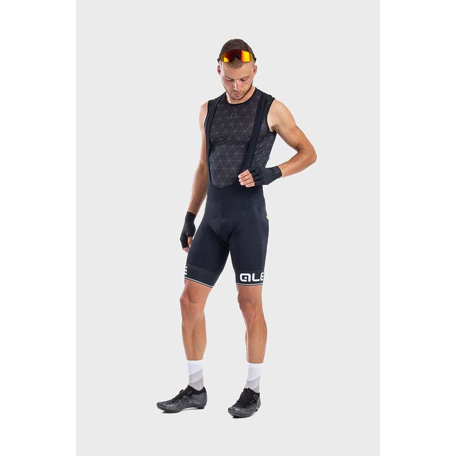 Ale Solid Corsa Fietsbroek Kort Zwart/Wit Heren