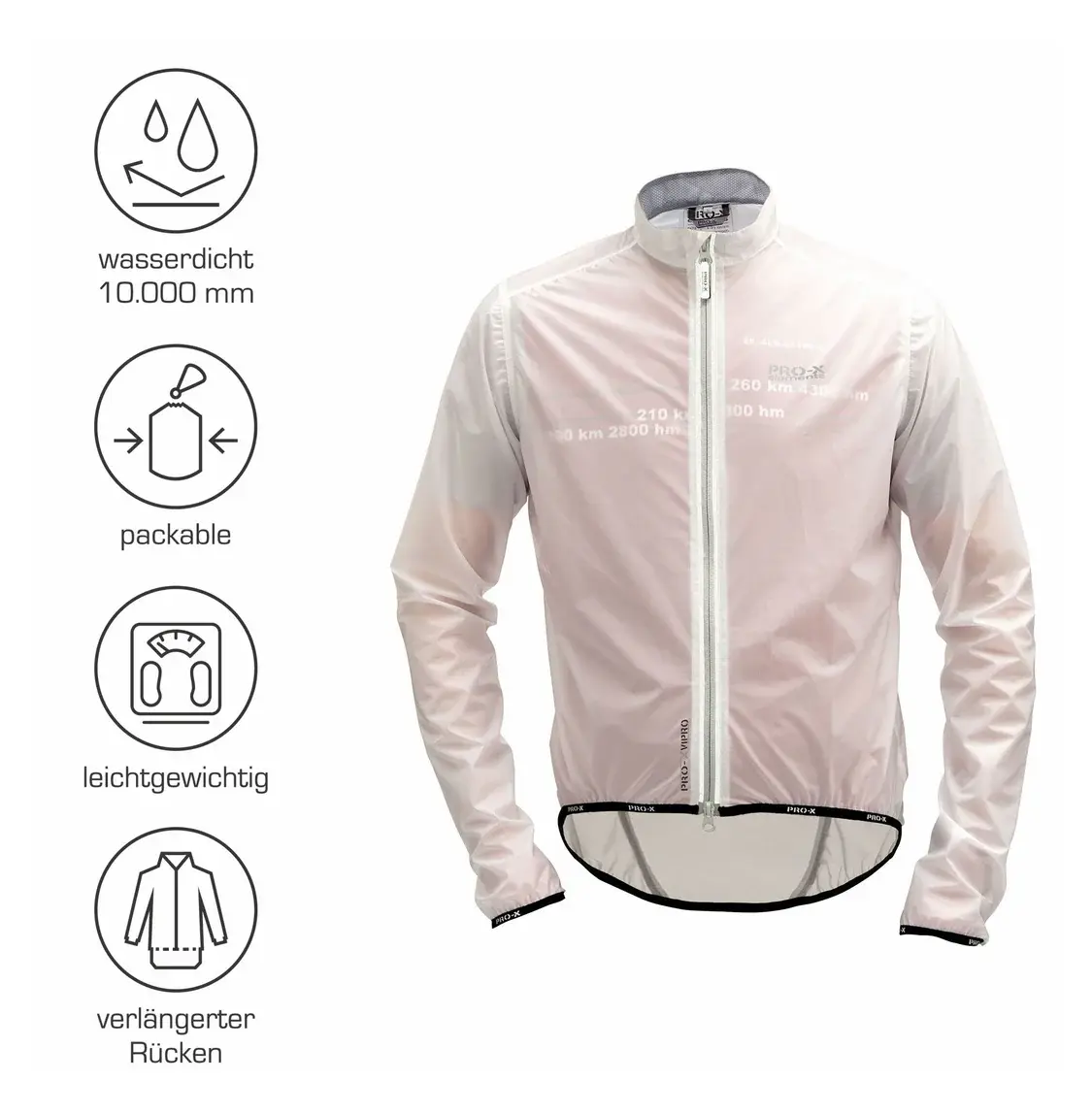 PRO-X elements XL&D+Visible Protection Regenjack Transparant Heren